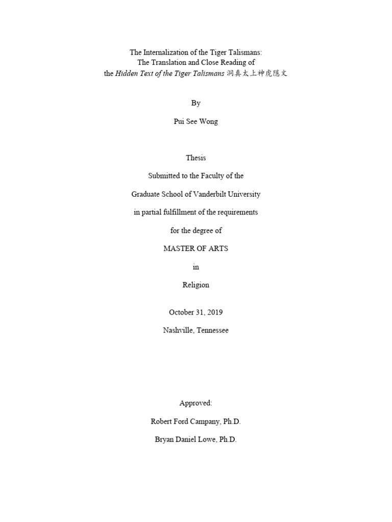 Analysis of Tiger Talismans in Daoism | PDF | Philosophy | Religion ...