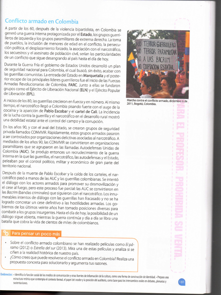 Conflicto Armado en Colombia | PDF | Política de colombia | Guerra de ...
