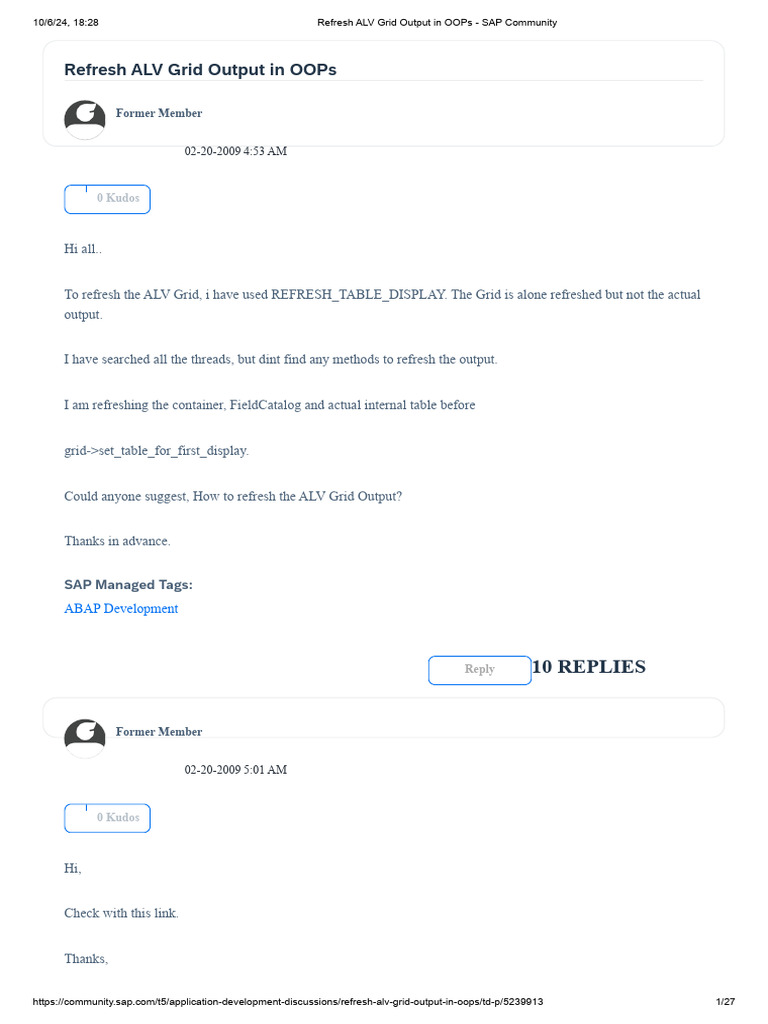 Refresh ALV Grid Output in OOPs | PDF | Computer Science | Programming Paradigms