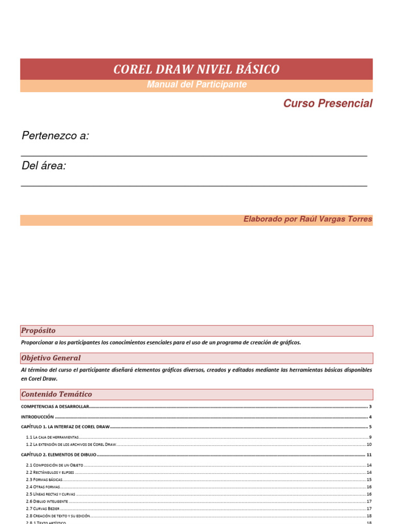 Manual Corel Draw Básico Mod PDF | PDF | Dibujo | Archivo de computadora
