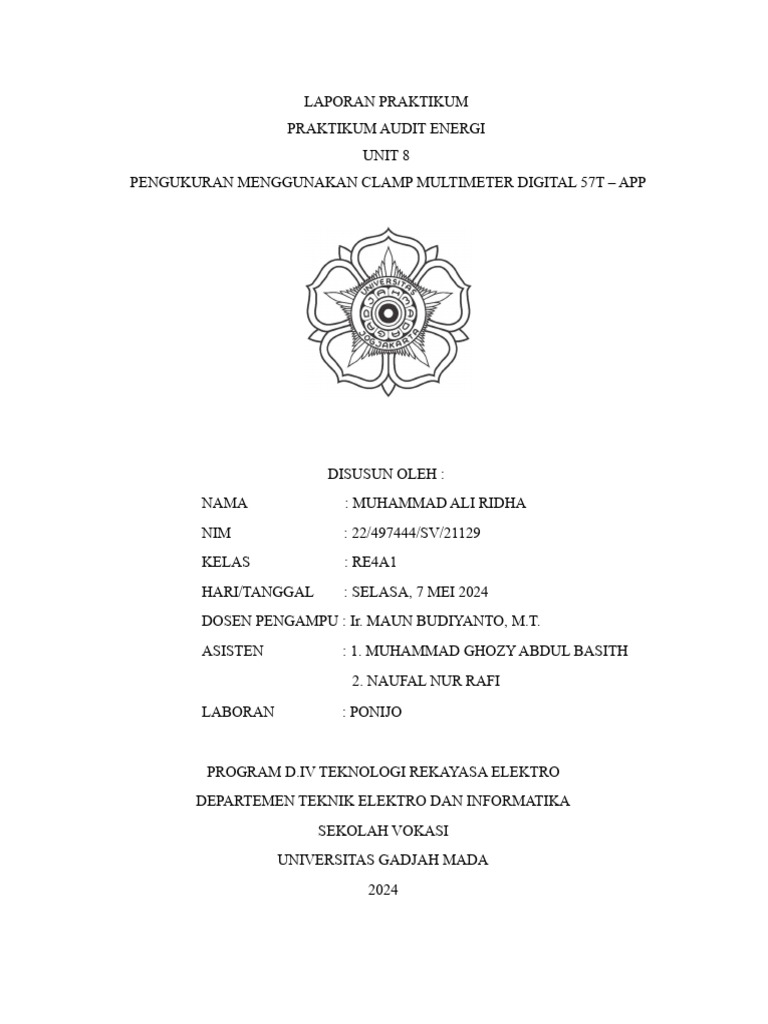Muhammad Ali Ridha - 21129 - Unit 8 (Prak. Audit Energi) | PDF ...