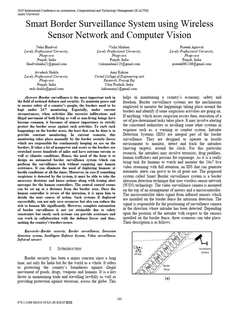 Smart Border Surveillance System Using Wireless | PDF | Surveillance ...