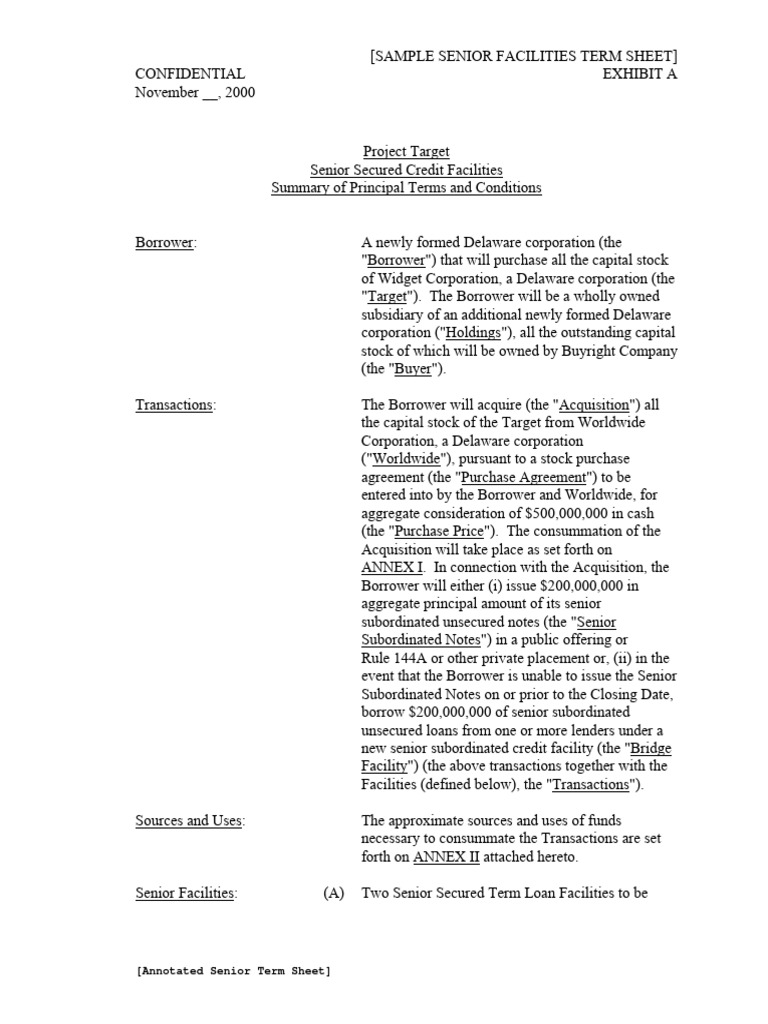 Senior Secured Credit Facilities Overview | PDF | Loans | Debt
