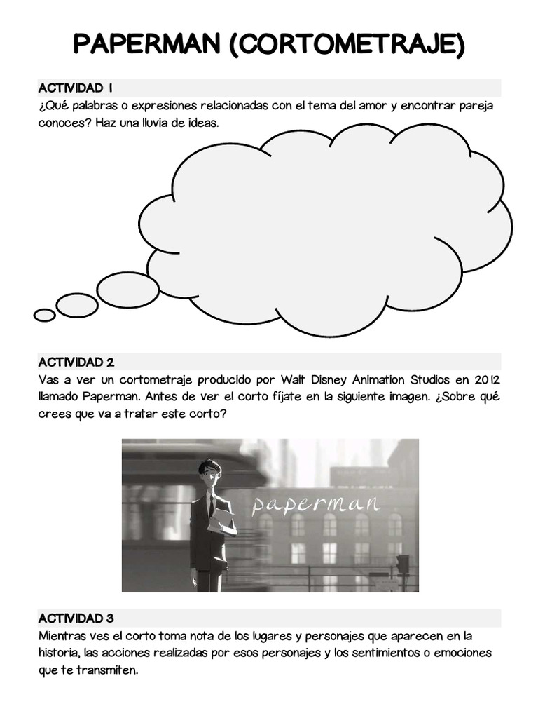 Paperman Questions | PDF