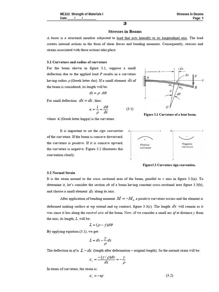 Ch02 Stresses in Beams | PDF | Bending | Beam (Structure)