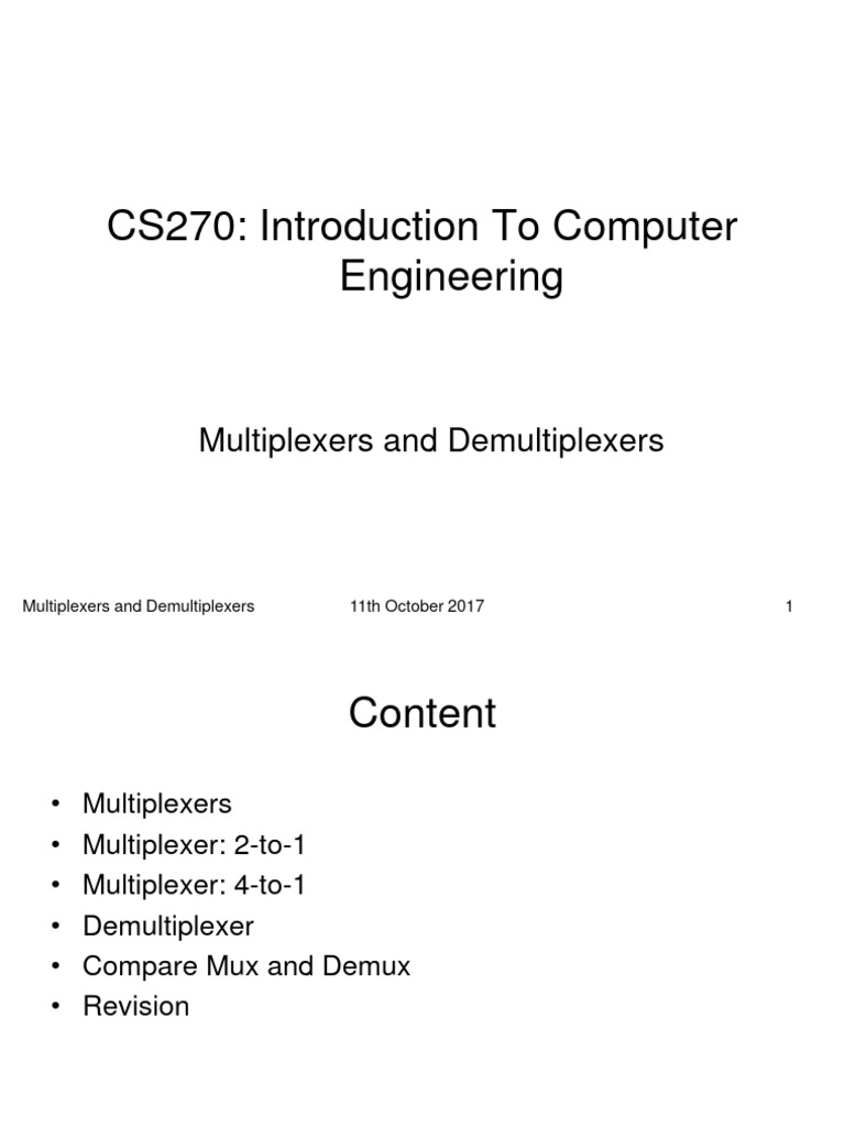 4. Multiplexers and Demultiplexers 11th Oct. 2017 (1) | PDF | Digital Electronics | Computer ...