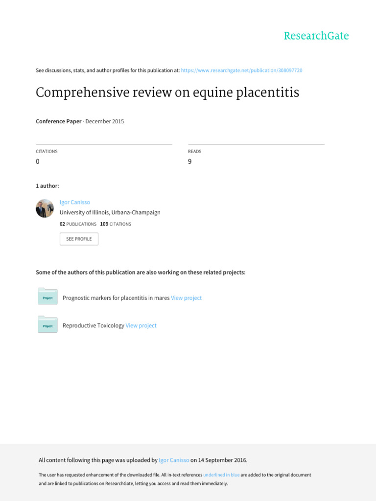 review equine placentitis CANISSO, 2015 | PDF | Placenta | Fetus