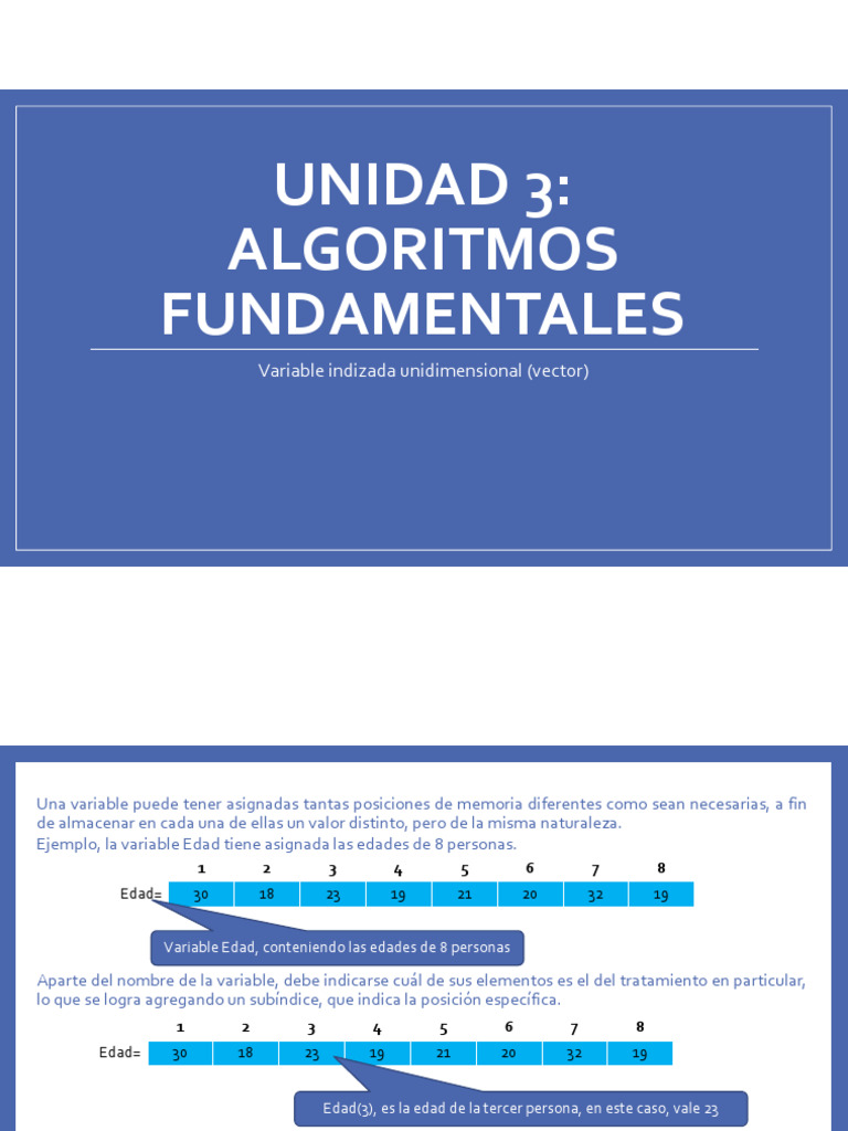 Clase 1 de la Unidad 3 | Descargar gratis PDF | Variable (informática) | Programación de ...