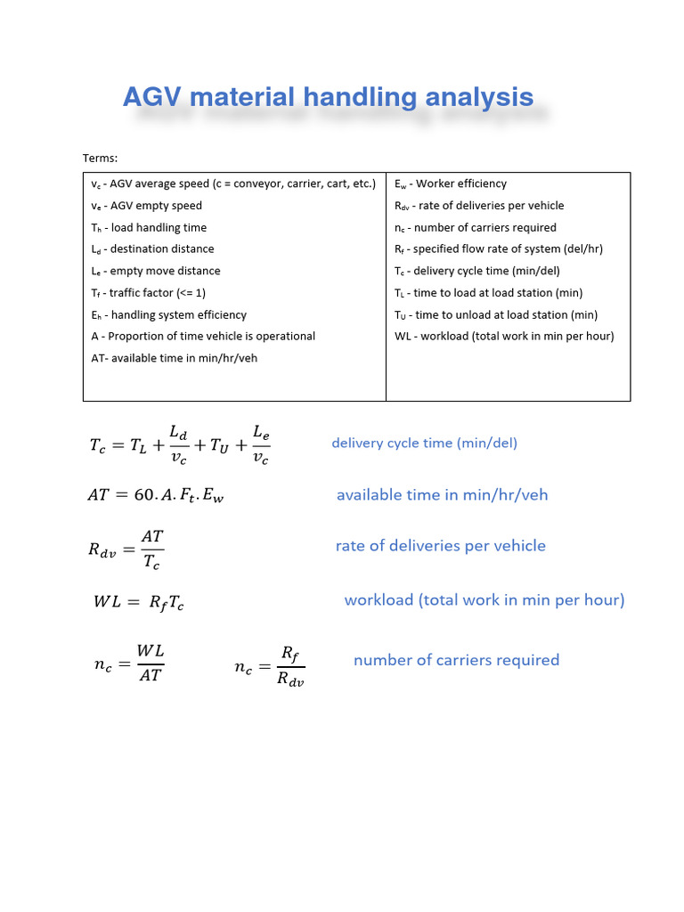 AGV Material Handling Analysis | PDF | Supply Chain Management | Transport