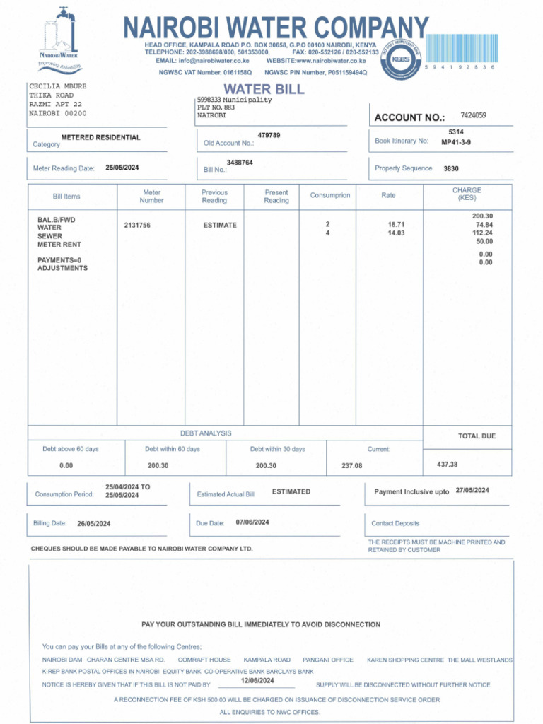 WATERBILL Scan | PDF