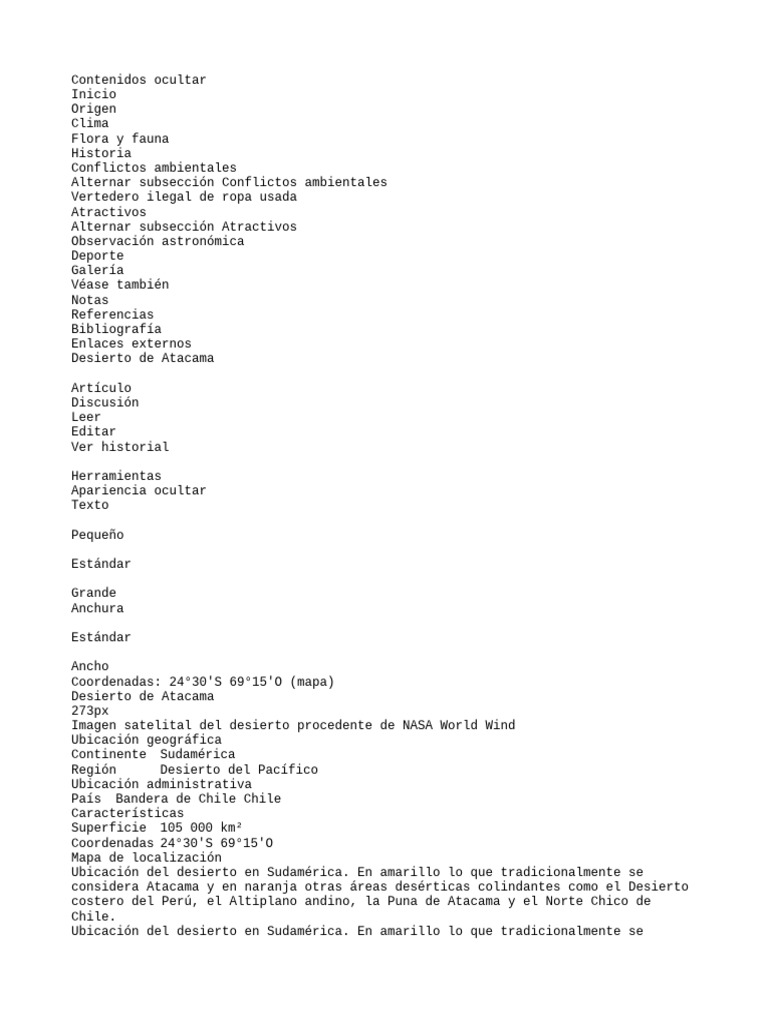 Desierto de Atacama | PDF | Naturaleza | Geografía Física