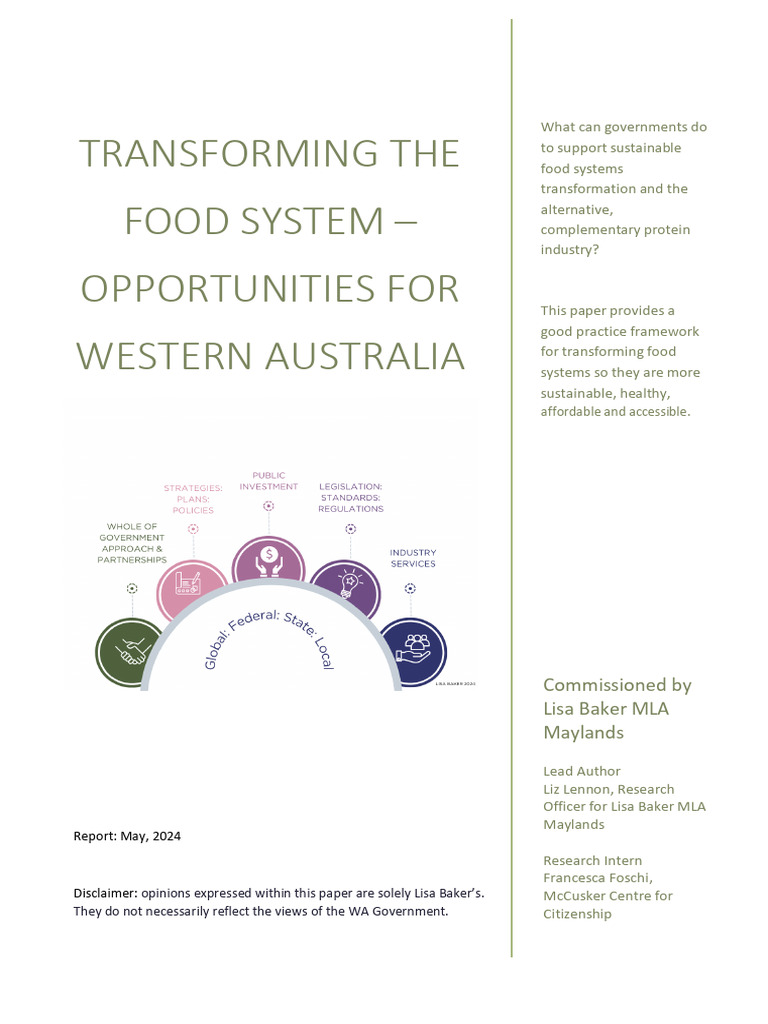 Transforming The Food System | PDF | Sustainability | Food Security