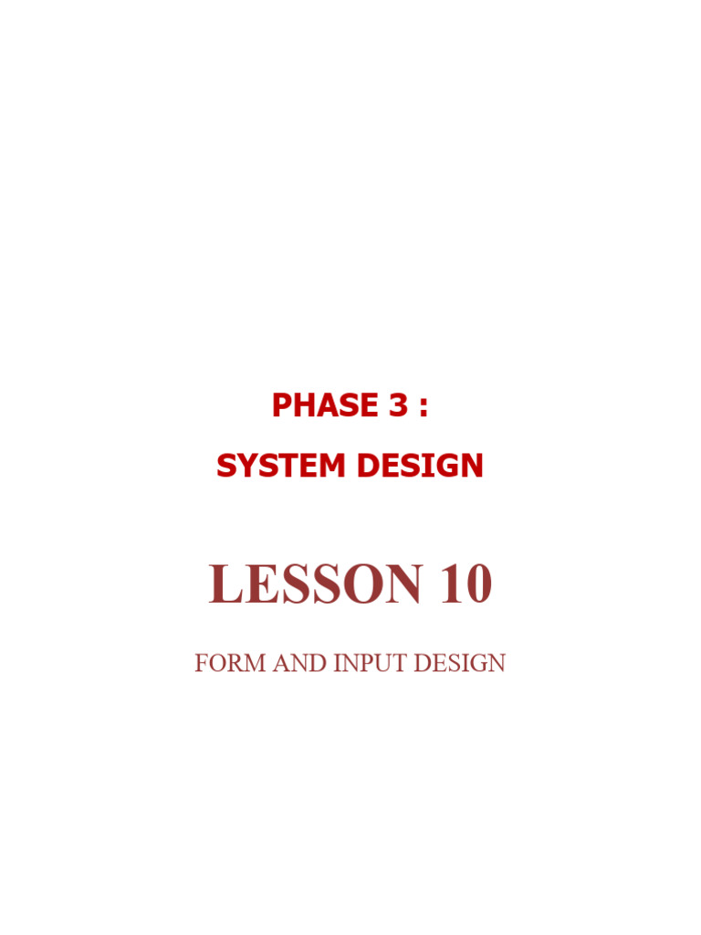 Lesson 10 Form and Input Design | PDF | Graphical User Interfaces ...