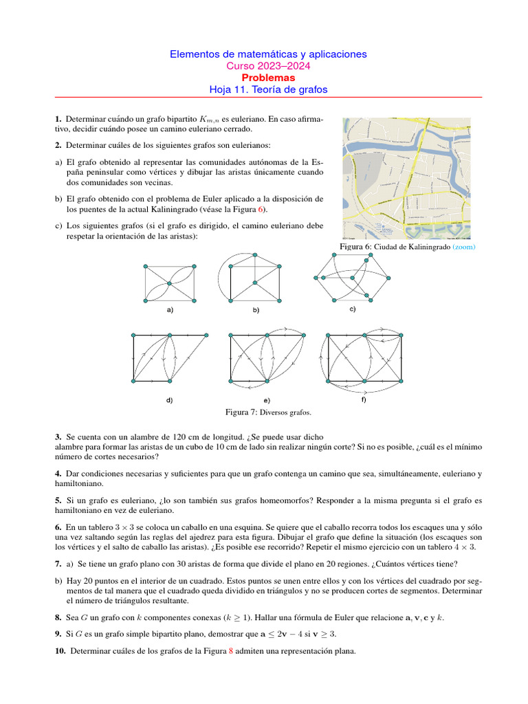 Hoja 11 | PDF | Teoría de grafos | Matemáticas