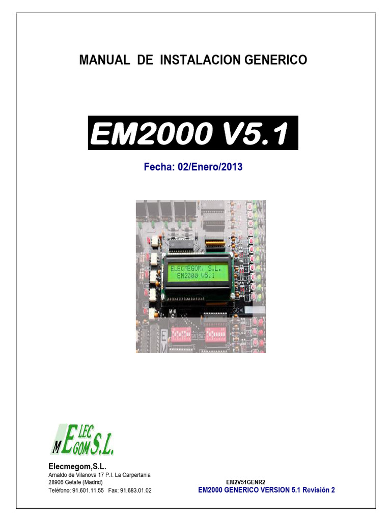 Manual Em2000 Generico v51 Rev2 L | PDF | Ascensor | Relé