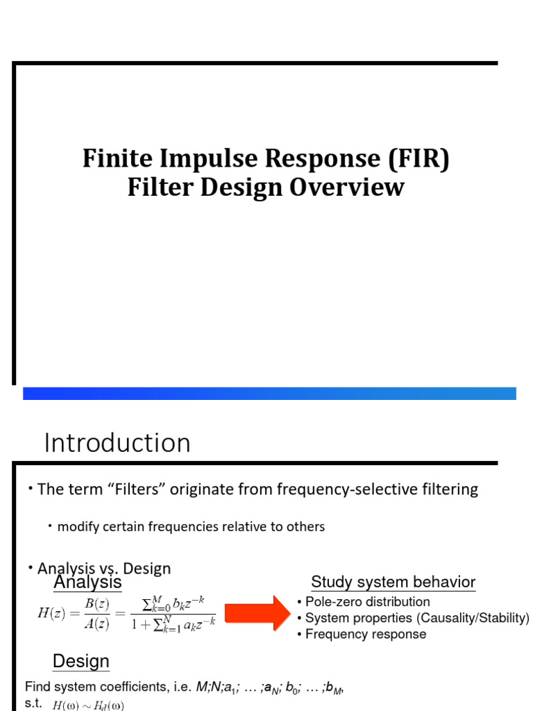 FIR Filters | Download Free PDF | Filter (Signal Processing) | Signal Processing