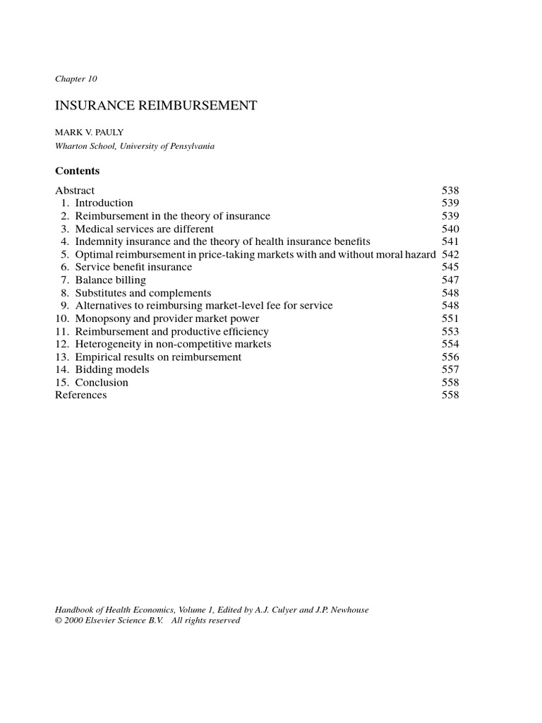 Understanding Insurance Reimbursement | PDF | Insurance | Fee For Service