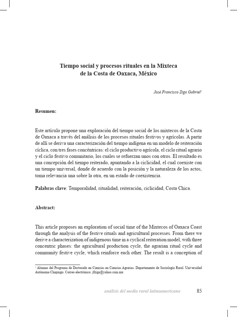 Ziga Gabriel Jose Francisco (2012) Tiempo Social y Procesos Rituales en ...