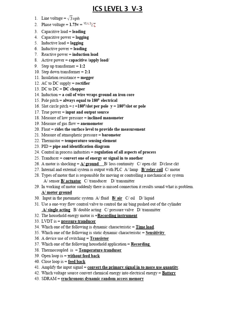 COC Level III Best-1 | PDF | Inductor | Electric Motor