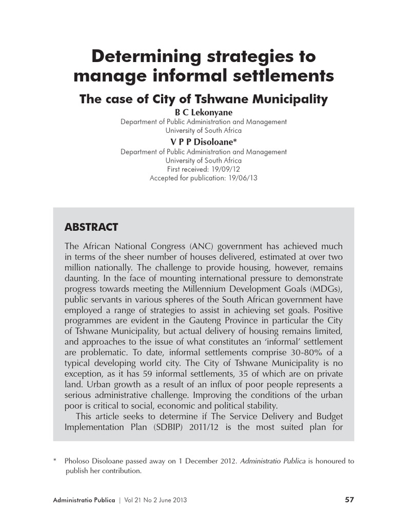 Lekonyane Disoloane 2013 Determining Strategies To Manage Informal ...
