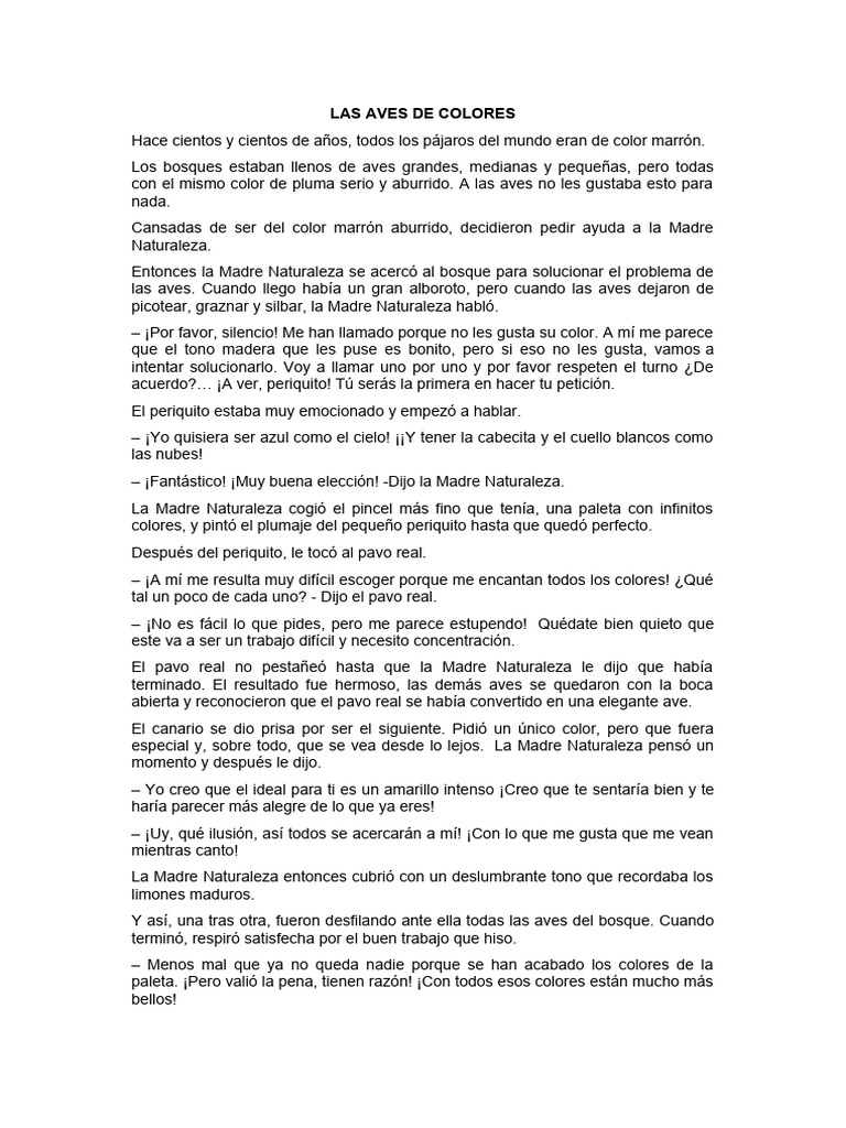 CUENTO DE LAS AVES | PDF