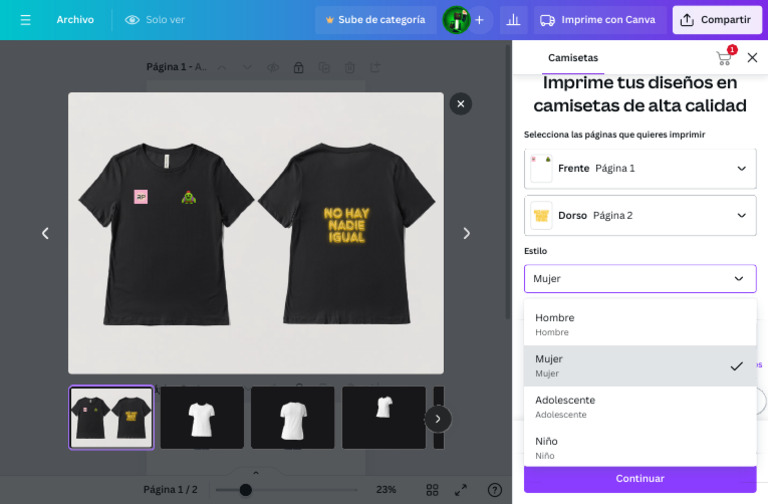 No Hay Nadie Igual - Playera | PDF