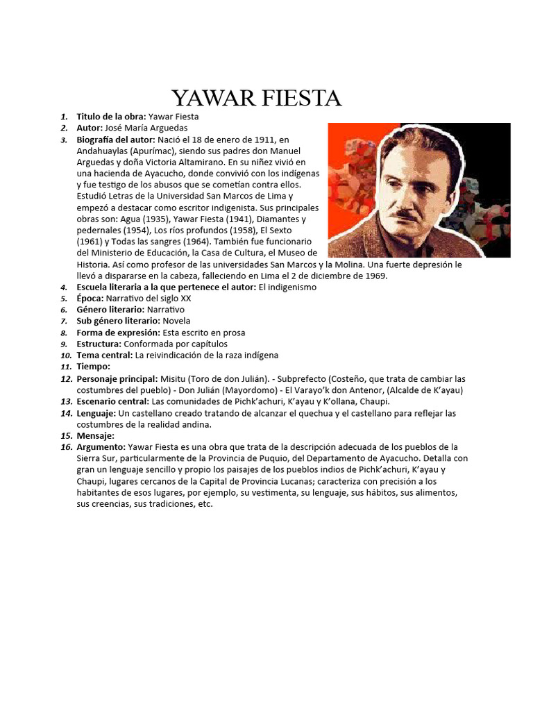 Yawar Fiesta | PDF | Historia