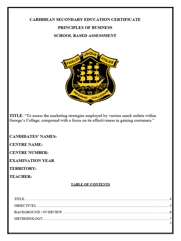 New CSEC SBA POB 2 | PDF
