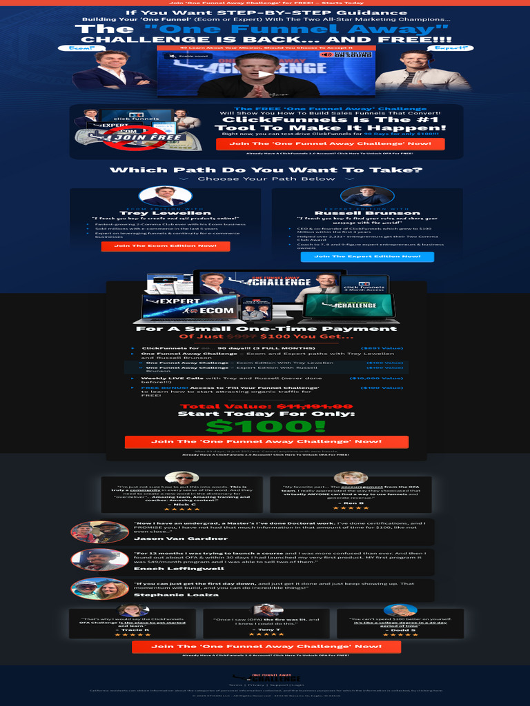 MODELO LANDING RUSSELL BRANSON One Funnel Away - OFA Is Back! | PDF