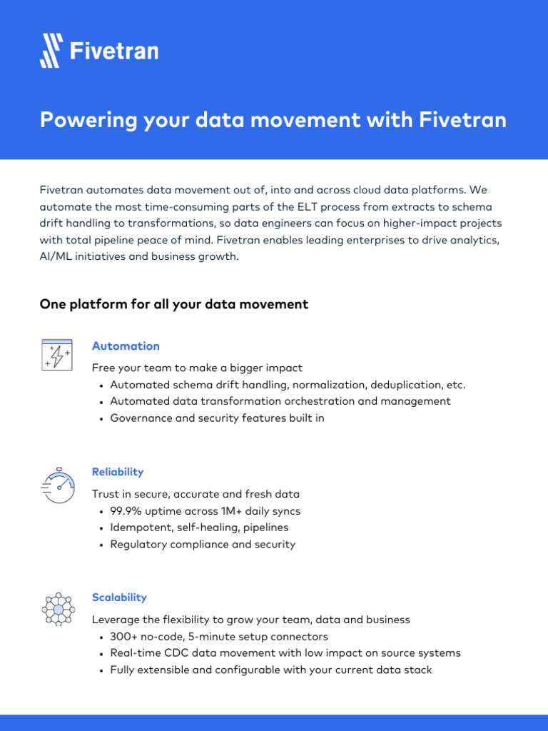 Powering Your Data Movement With Fivetran | PDF | Cloud Computing | Data