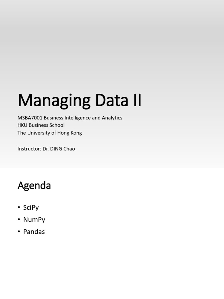 HKU - 7001 - 3.2 Managing Data II | PDF | Comma Separated Values | Mathematics