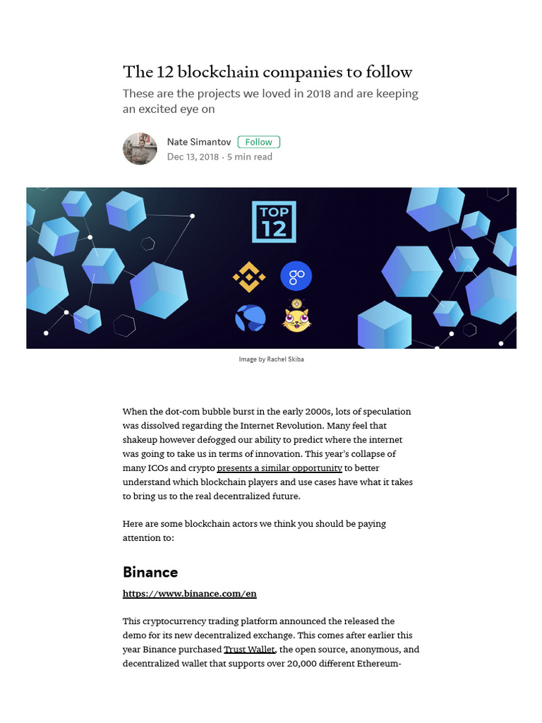 Top 12 Blockchain Companies to Watch | PDF | Cryptocurrency ...