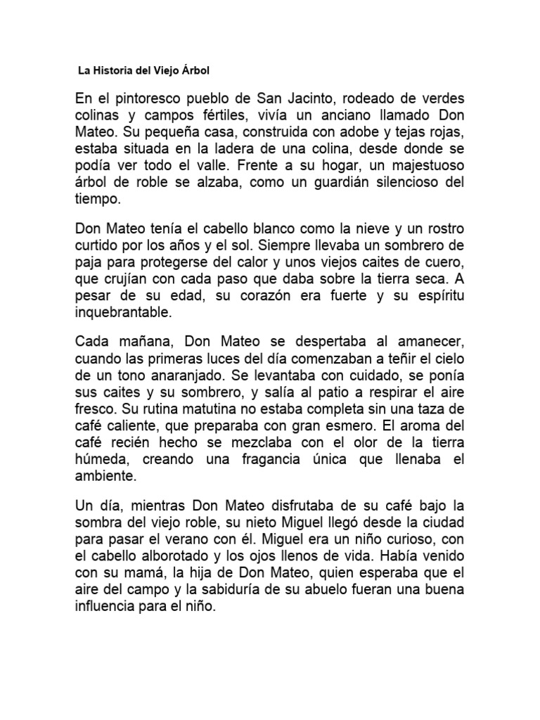 La Historia Del Viejo Árbol - Por Luis Lopez | PDF