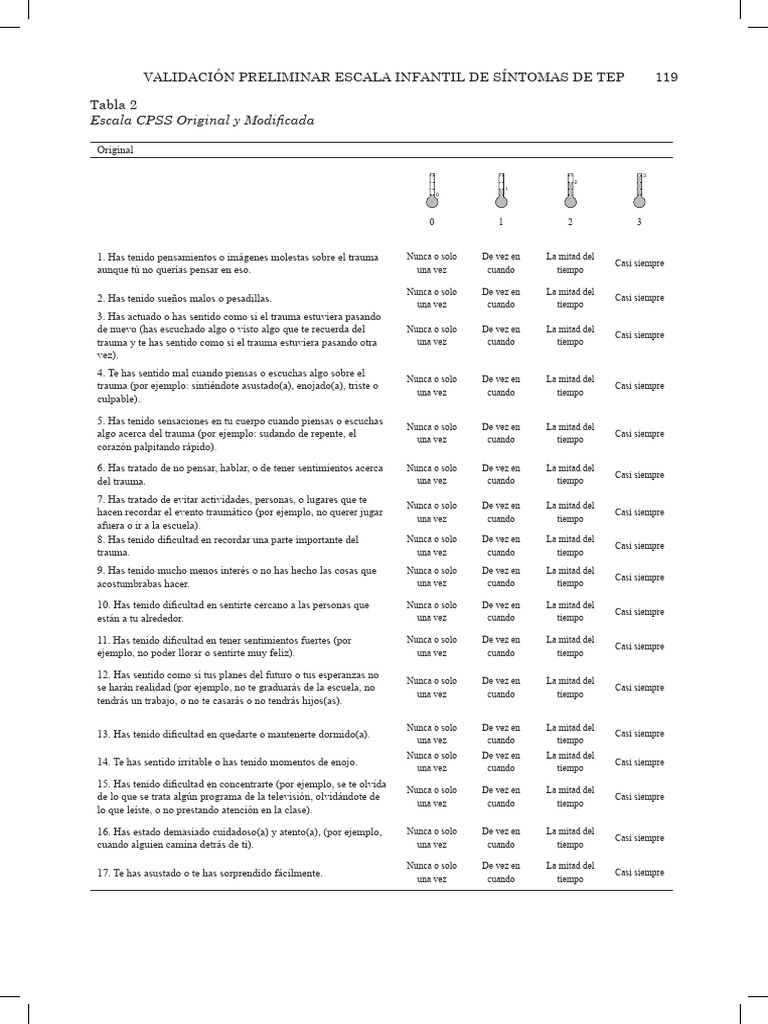 TEST ESTRES POSTRAUMATICO NIÑOS | Descargar gratis PDF | Trauma ...