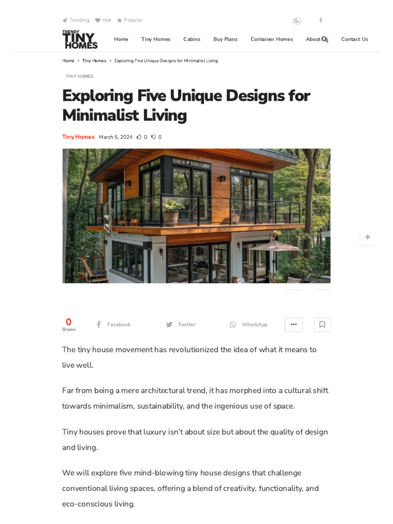 Exploring Five Unique Designs for Minimalist Living | PDF | Minimalism