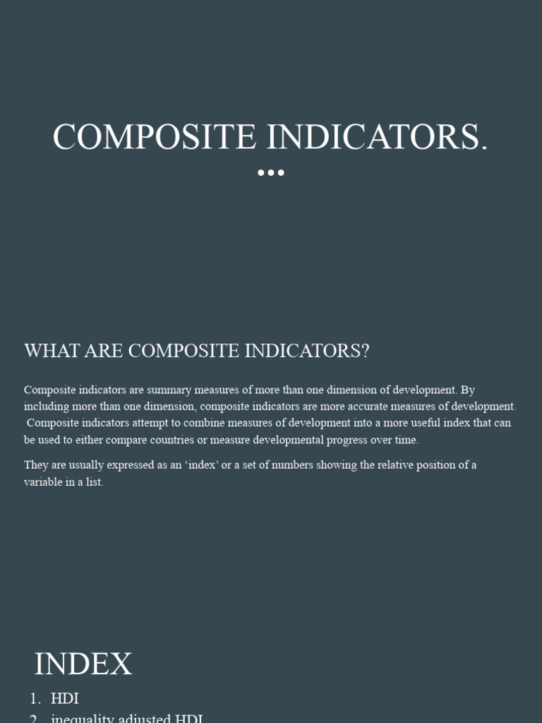 Topic 2 - Composite Indicators | PDF | Human Development Index | Social ...