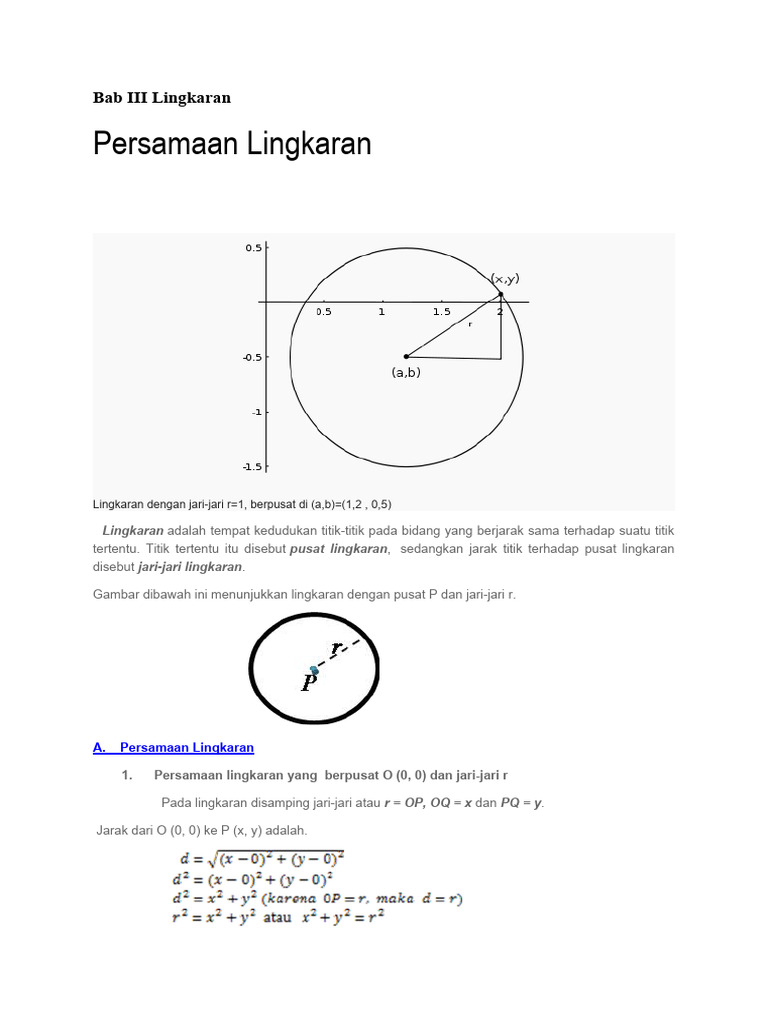 Bab III Lingkaran | PDF | Metode & Bahan Ajar