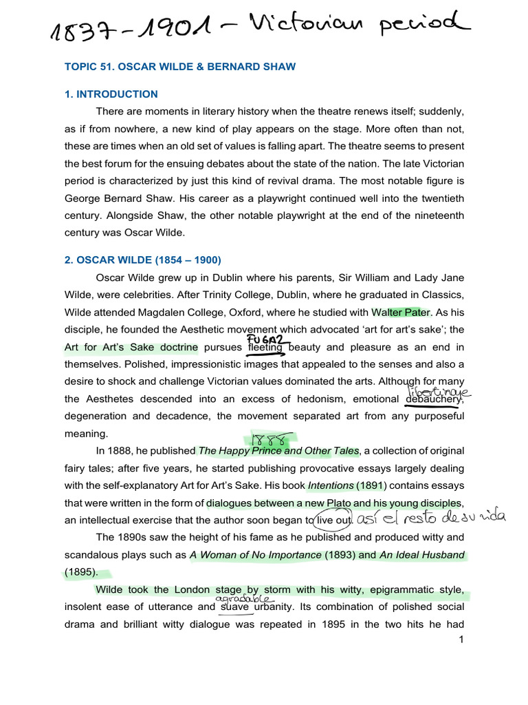TOPIC 51 | Download Free PDF | Oscar Wilde