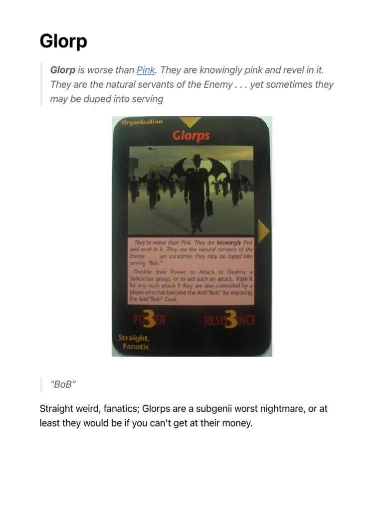 Glorp - SubGenius Wikia Clench - Fandom | PDF | Mystery, Thriller ...