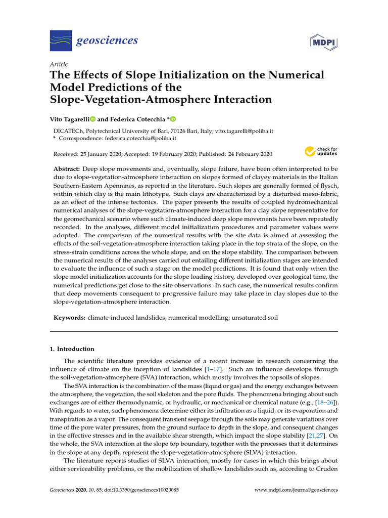 The Effects of Slope Initialization On The Numerical Model Predictions ...