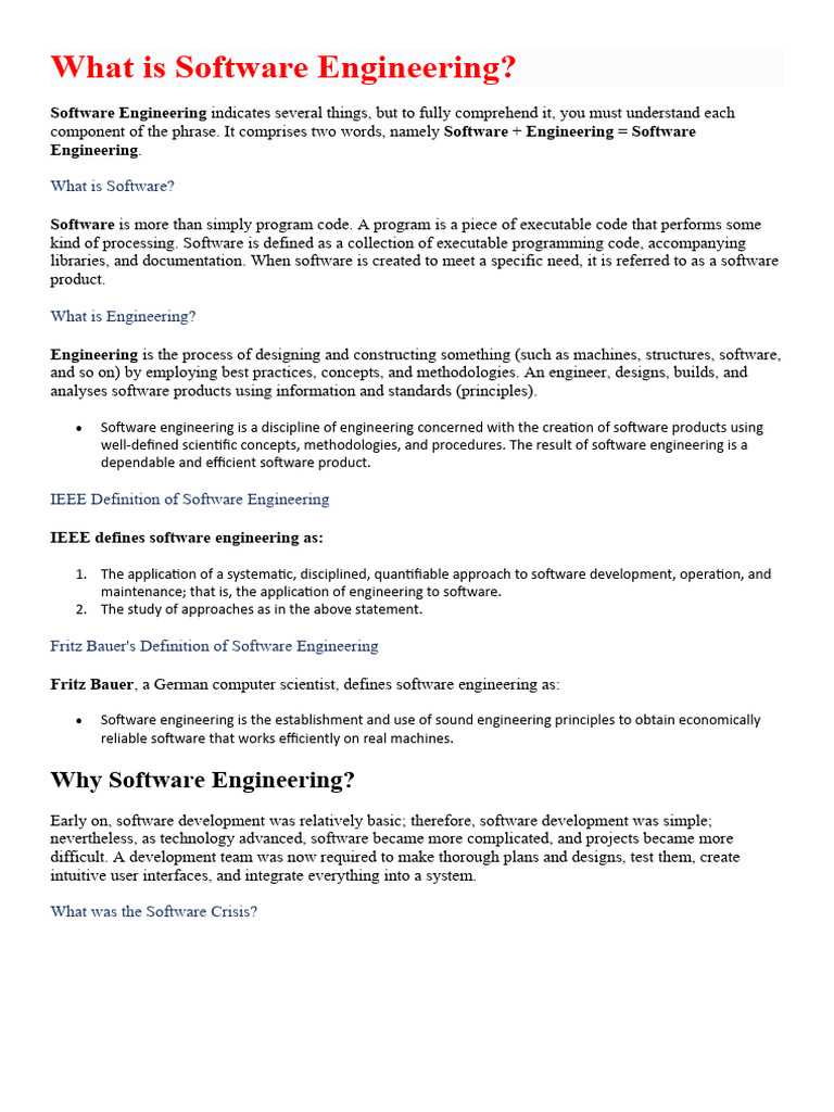 What Is Software Engineering? | PDF | Software Development Process ...