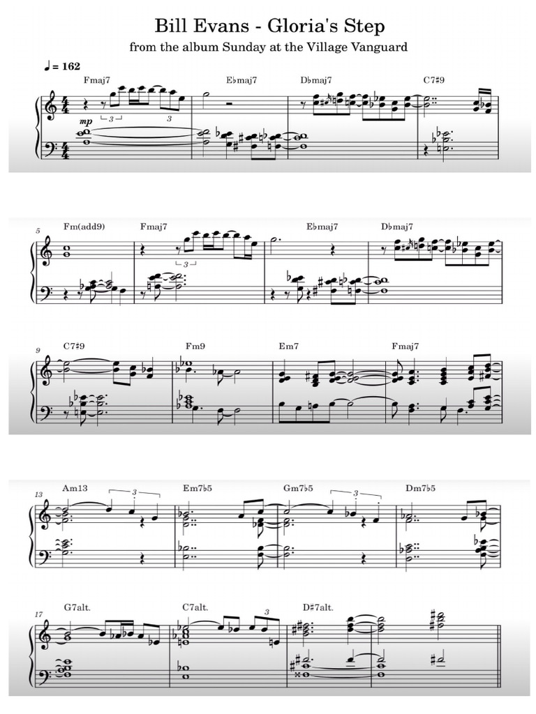 Gloria's Step - Bill Evans piano sheets | PDF