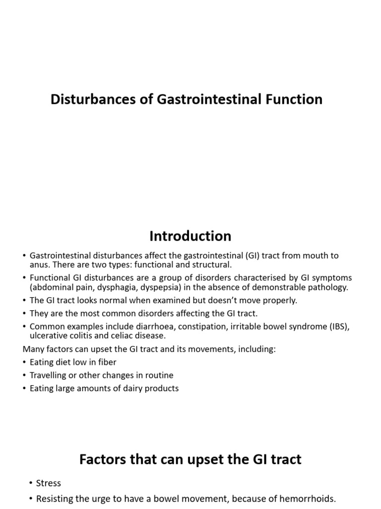 Disturbances of Gastrointestinal Function | PDF | Constipation ...
