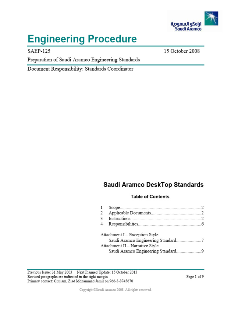 Saep 125 | PDF | Specification (Technical Standard) | Project Management