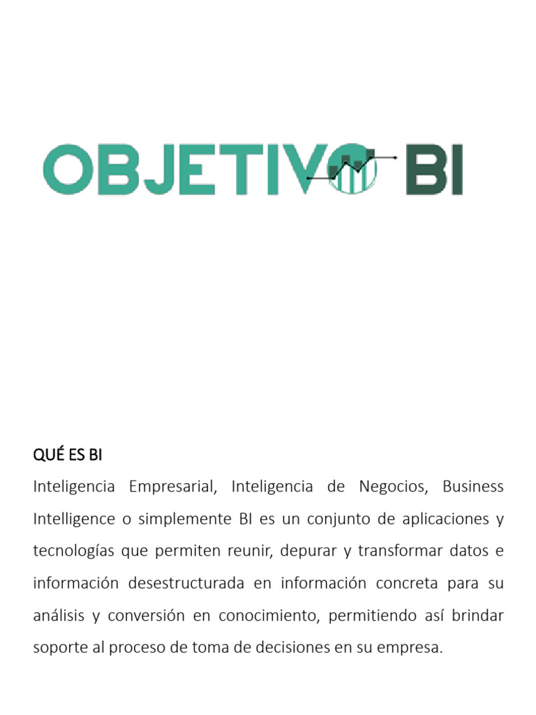 Temario - Objetivos BI | PDF | Inteligencia de negocios | Business