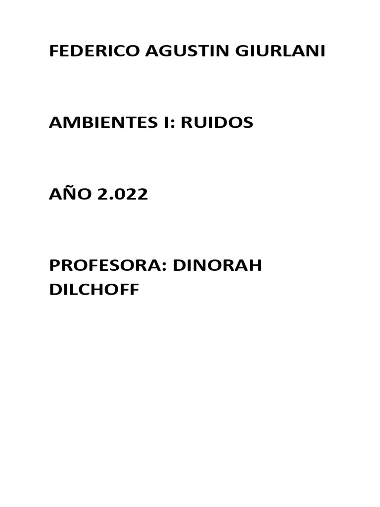 Recup. TP 1 - Ruidos - Federico Giurlani | PDF | Sonido | Acústica