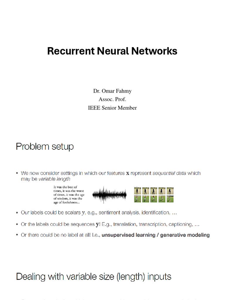 Lecture 7 - RNN | PDF