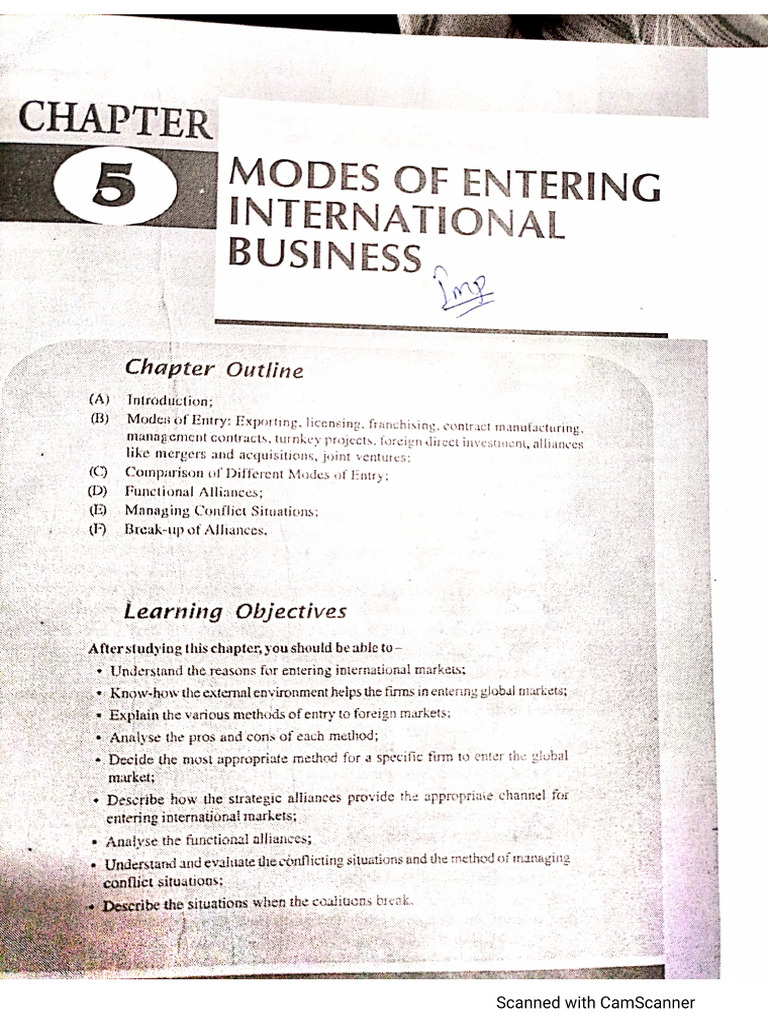 Modes of Entry | PDF