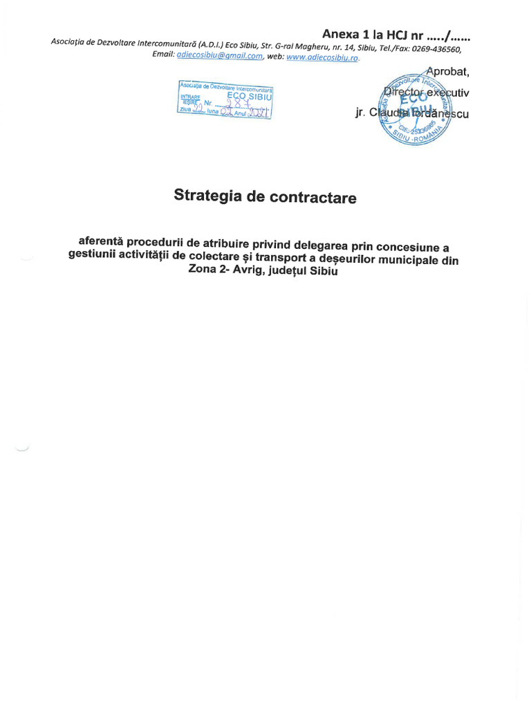 Strategia de Contractare Zona 2 Avrig 1 | PDF