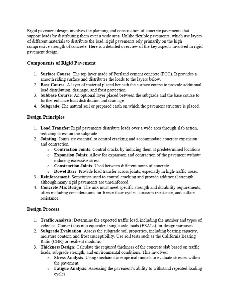 Rigid Pavement Design Overview | PDF | Road Surface | Concrete